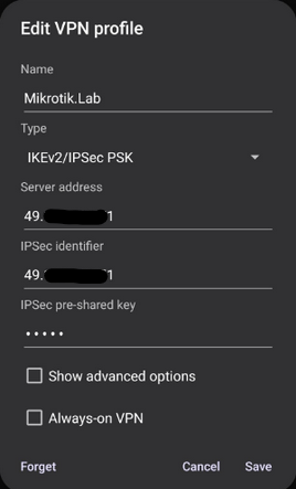 Konfigurasi VPN IKEv2/IPSec PSK Untuk Android - CBTP Knowledgebase
