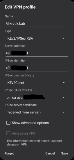 VPN IKEv2/IPSec Digital Signature Untuk Windows dan Android